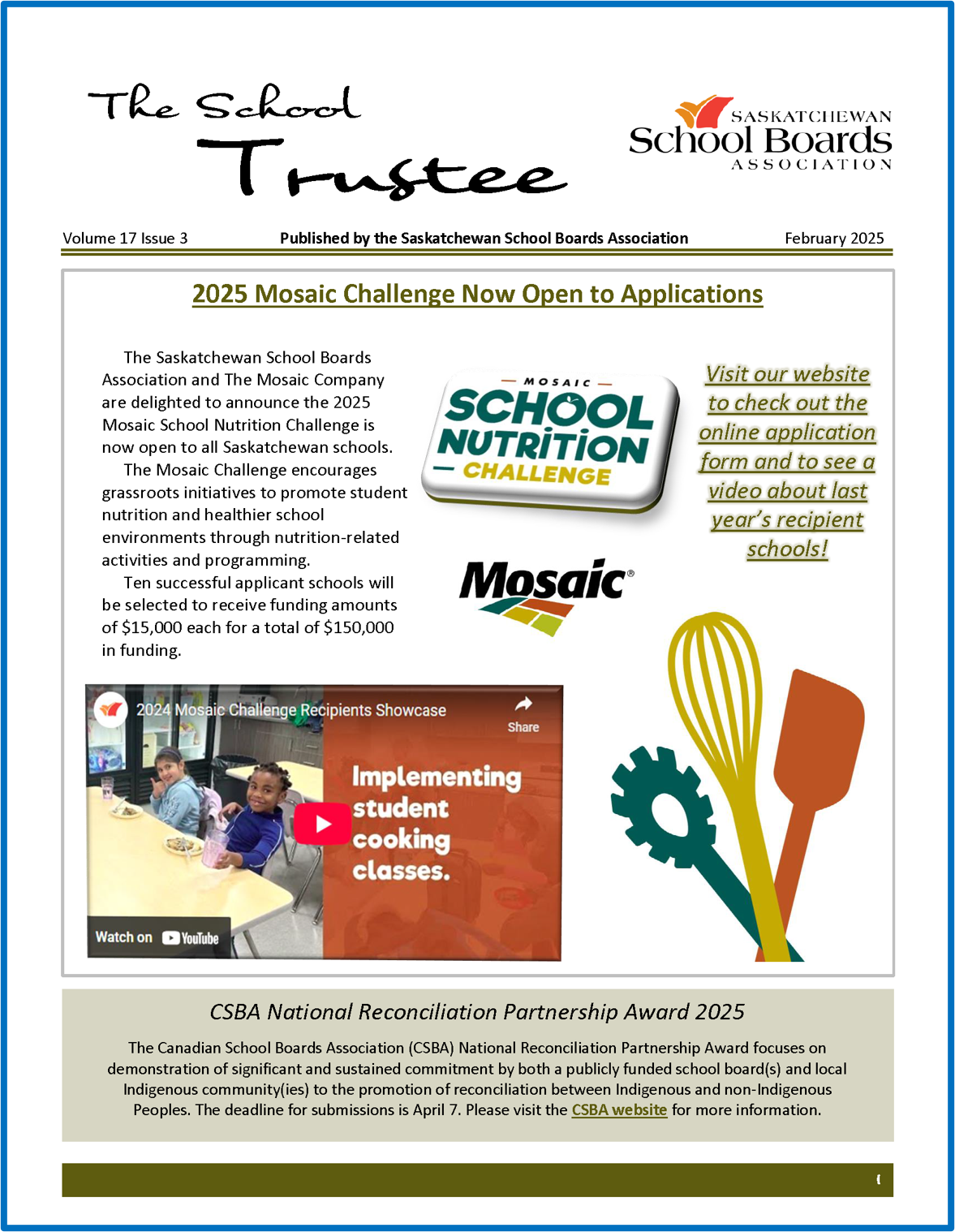 The School Trustee Newsletter - February 2025 - Saskatchewan School ...